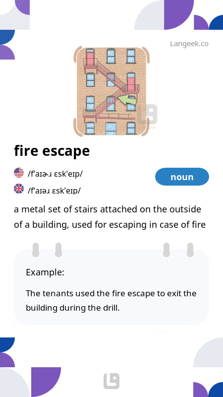 Definition & Meaning of "Fire escape" | Picture Dictionary