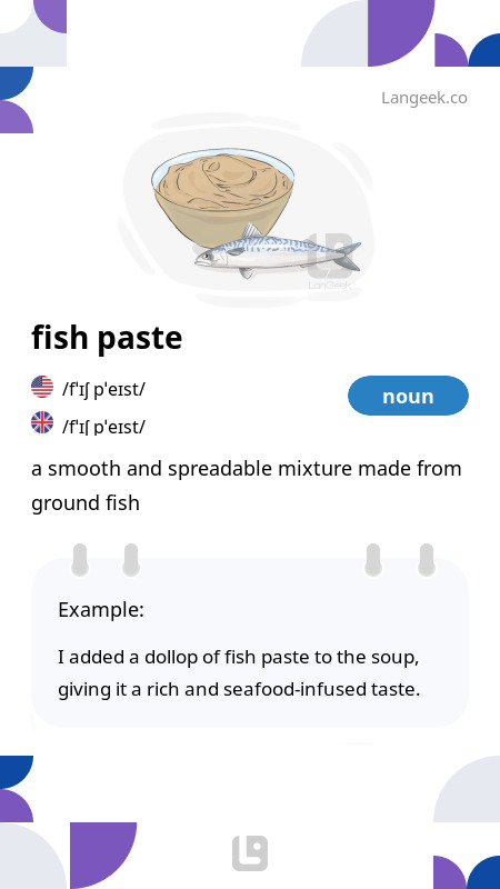 Definition & Meaning of "Fish paste" | Picture Dictionary