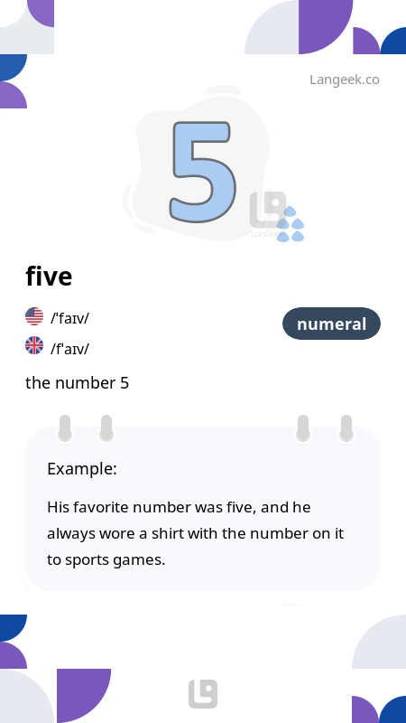 Definition & Meaning of "Five" | LanGeek