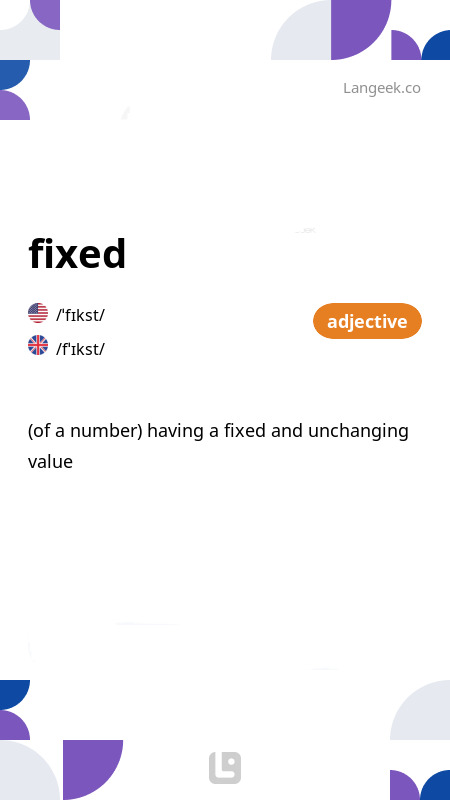 Definition & Meaning of "Fixed" | Picture Dictionary