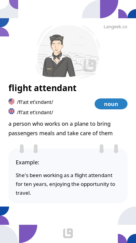 Definition & Meaning of "Flight attendant" | Picture Dictionary