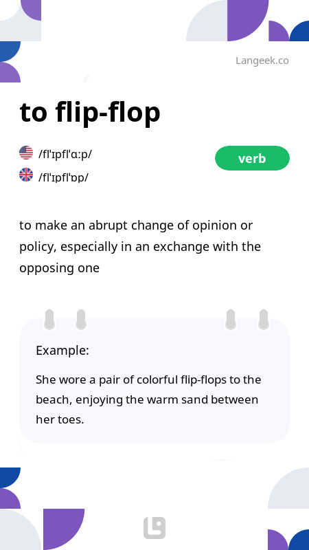 Definition & Meaning of "Flip-flop" | Picture Dictionary