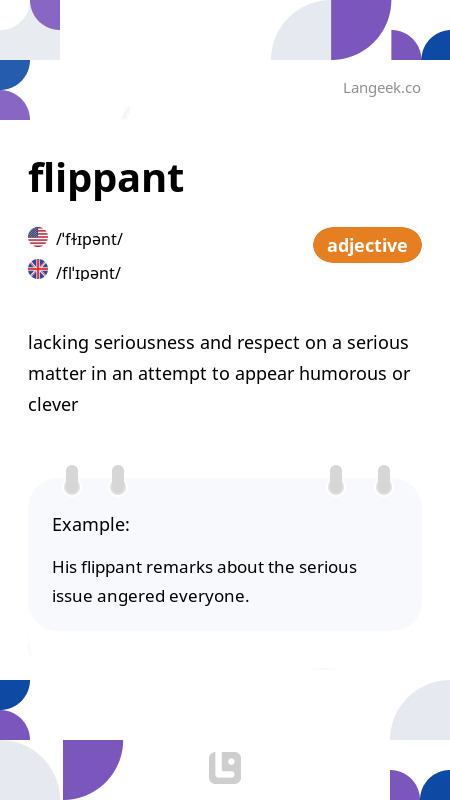 Definition & Meaning of "Flippant" | LanGeek