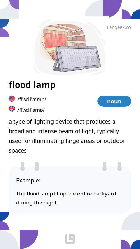 Definition & Meaning of "Flood lamp" | LanGeek