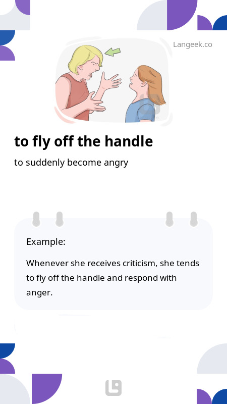Definition & Meaning of "Fly off the handle" | LanGeek