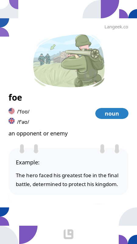 Definition & Meaning of "Foe" | Picture Dictionary