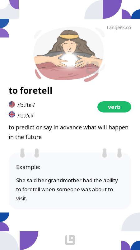 Definition & Meaning of "Foretell" | Picture Dictionary