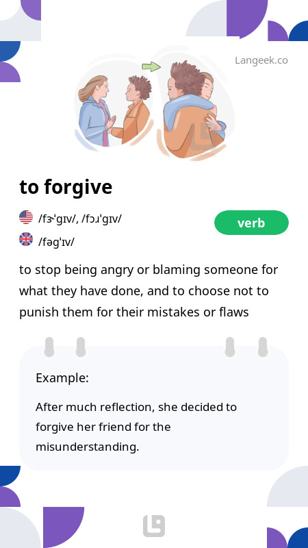 Definition & Meaning of "Forgive" | Picture Dictionary