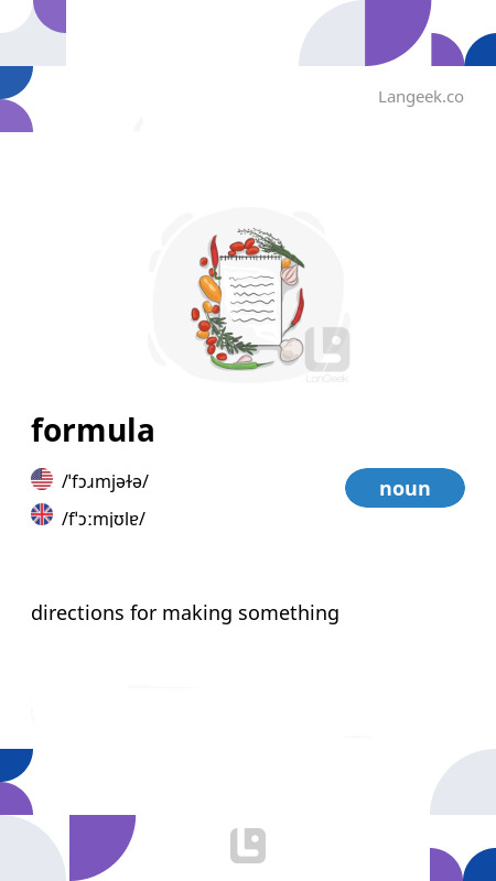 Definition & Meaning of "Formula" | Picture Dictionary