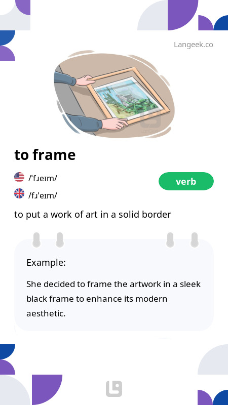 Definition & Meaning of "Frame" | Picture Dictionary