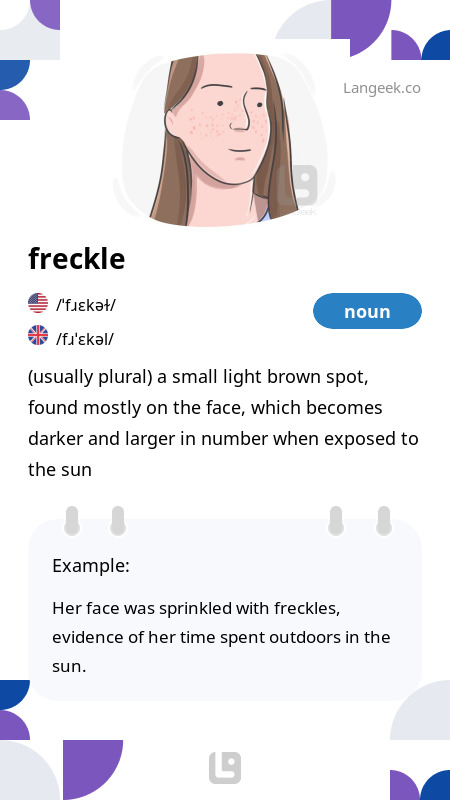 Definition & Meaning of "Freckle" | LanGeek
