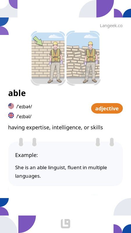 Definition & Meaning of "Able" | Picture Dictionary