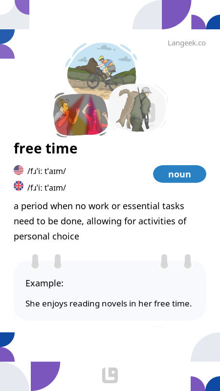 Definition & Meaning of "Free time" | Picture Dictionary