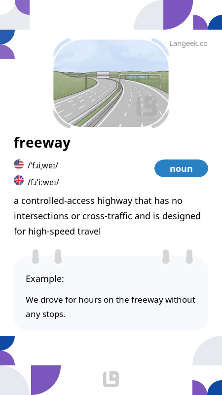 Definition & Meaning of "Freeway" | Picture Dictionary