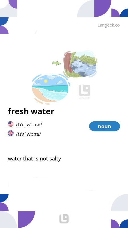 Definition & Meaning of "Fresh water" | Picture Dictionary