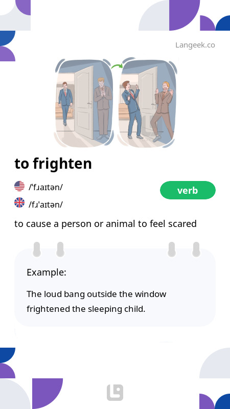 Definition & Meaning of "Frighten" | LanGeek
