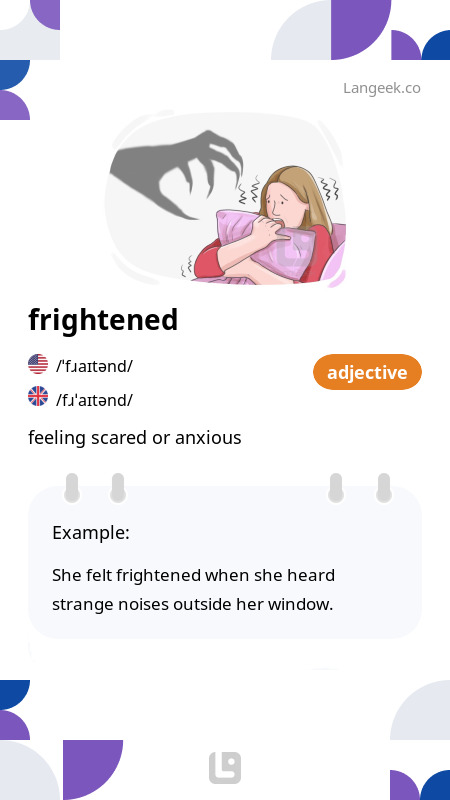 Definition & Meaning of "Frightened" | Picture Dictionary