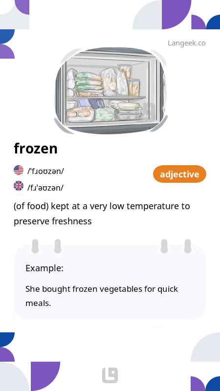 Definition & Meaning of "Frozen" | Picture Dictionary