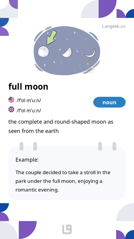 Definition & Meaning of "Full moon" | Picture Dictionary