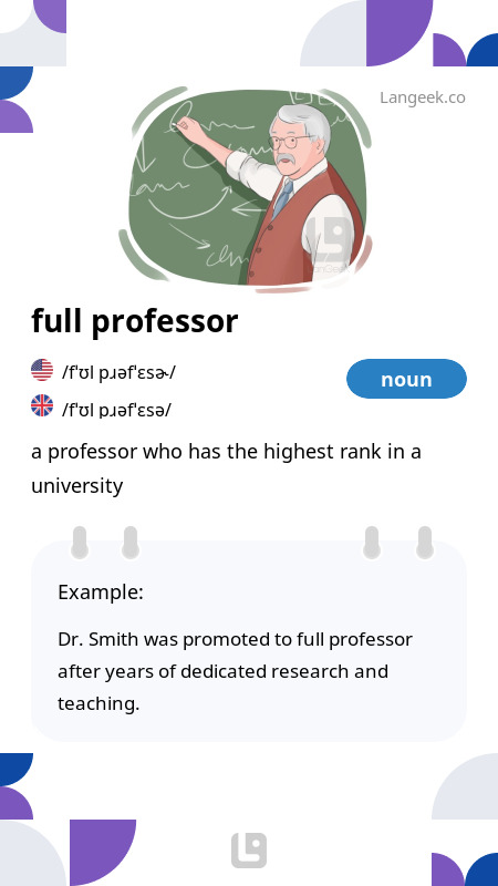 Definition & Meaning of "Full professor" | LanGeek