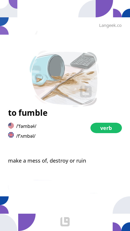 Definition & Meaning of "Fumble" | Picture Dictionary