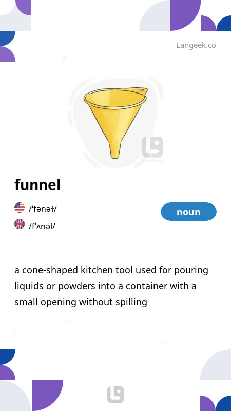 Definition & Meaning of "Funnel" | Picture Dictionary