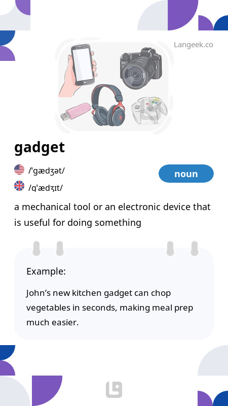 Definition & Meaning of "Gadget" | Picture Dictionary