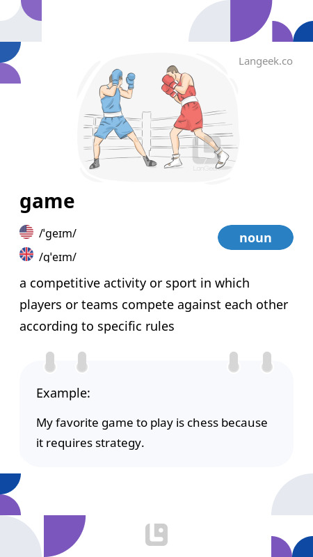 Definition & Meaning of "Game" | Picture Dictionary