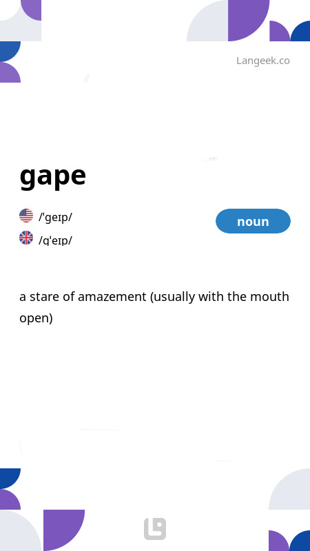 Definition & Meaning of "Gape" | Picture Dictionary