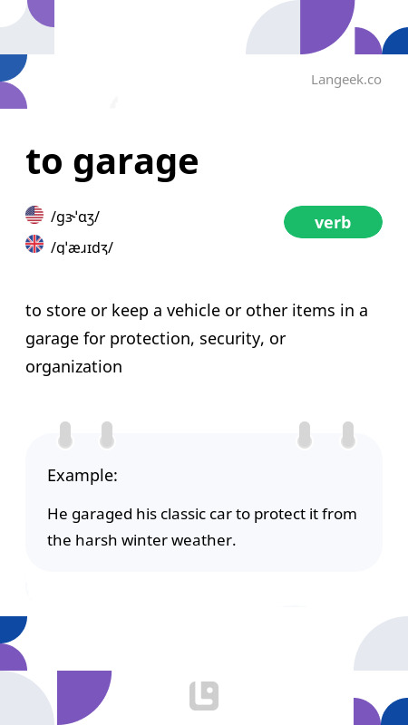 Definition & Meaning of "Garage" | Picture Dictionary
