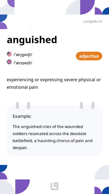 Definition & Meaning of "Anguished" | Picture Dictionary