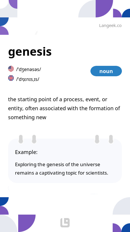 Definition & Meaning of "Genesis" | Picture Dictionary