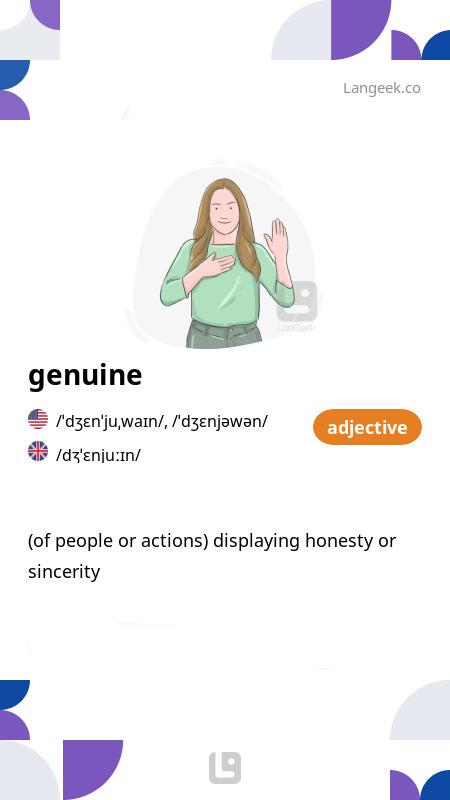 Definition & Meaning of "Genuine" | Picture Dictionary