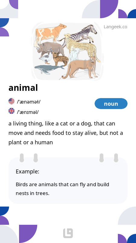 Definition & Meaning of "Animal" | Picture Dictionary