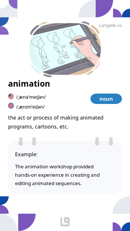 Definition & Meaning of "Animation" | Picture Dictionary