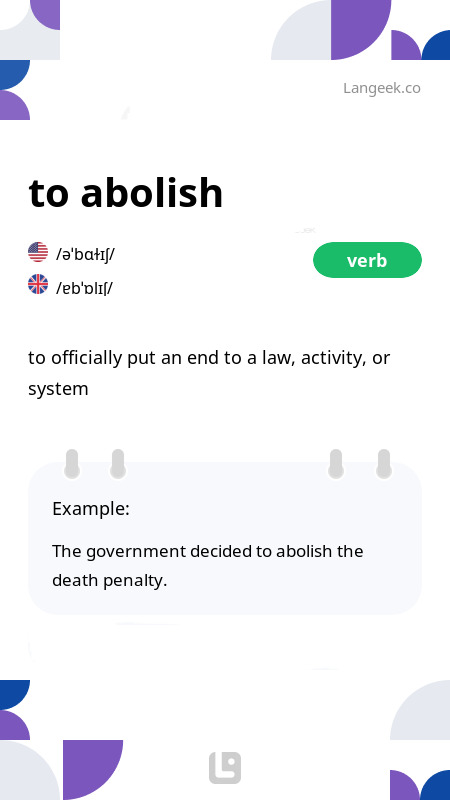 Definition & Meaning of "Abolish" | Picture Dictionary