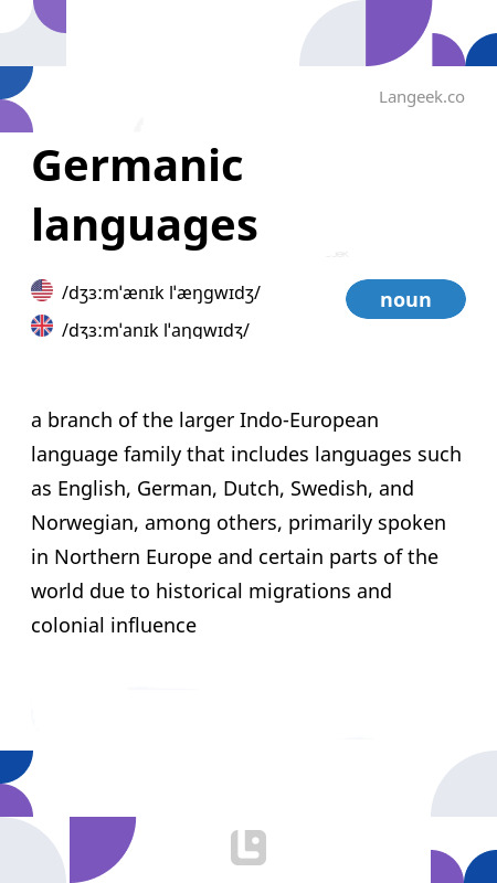 Definition & Meaning of "Germanic languages" | Picture Dictionary