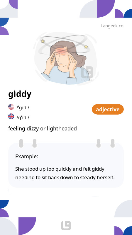 Definition & Meaning of "Giddy" | Picture Dictionary