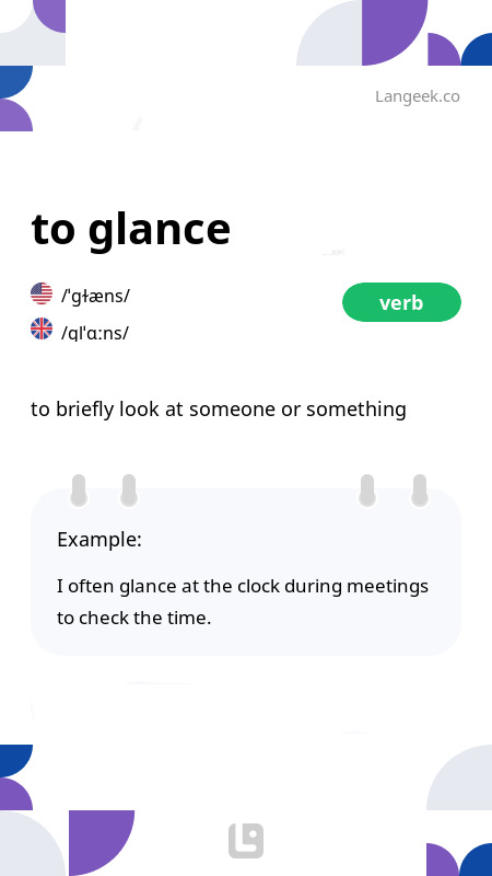 Definition & Meaning of "Glance" | Picture Dictionary