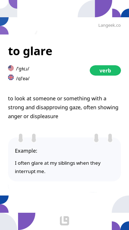Definition & Meaning of "Glare" | Picture Dictionary