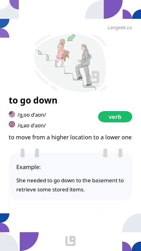Definition & Meaning of "Go down" | Picture Dictionary