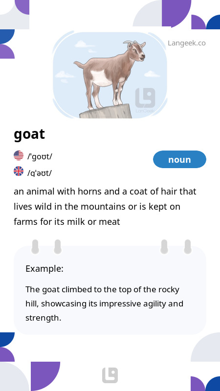 Definition & Meaning of "Goat" | LanGeek