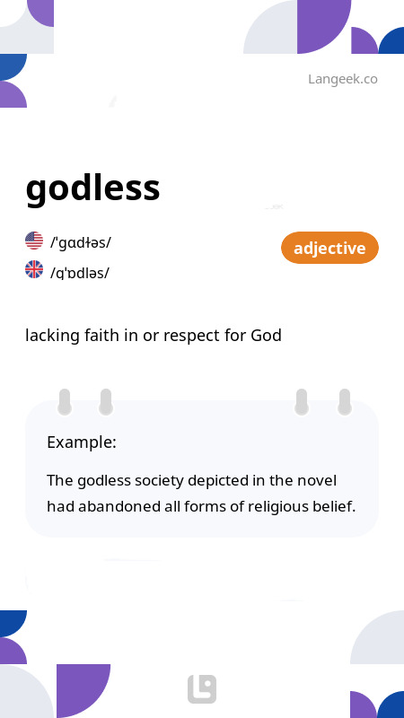 Definition & Meaning of "Godless" | Picture Dictionary