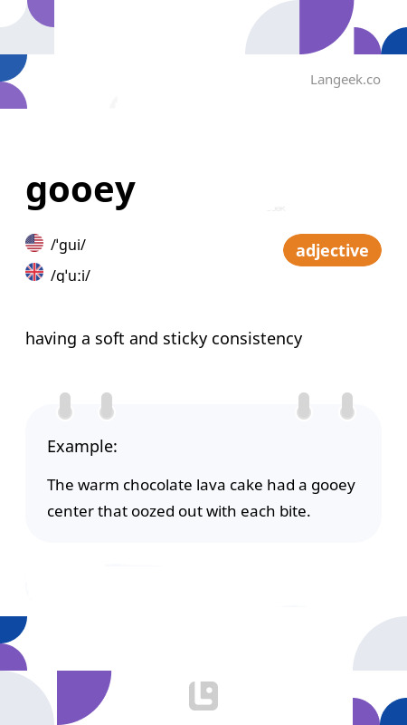 Definition And Meaning Of Gooey Langeek