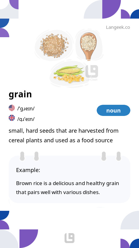 Definition & Meaning of "Grain" | Picture Dictionary
