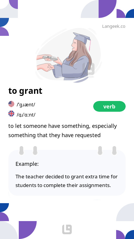 Definition & Meaning of "Grant" | Picture Dictionary