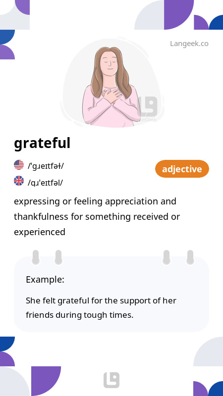 Definition & Meaning of "Grateful" | Picture Dictionary