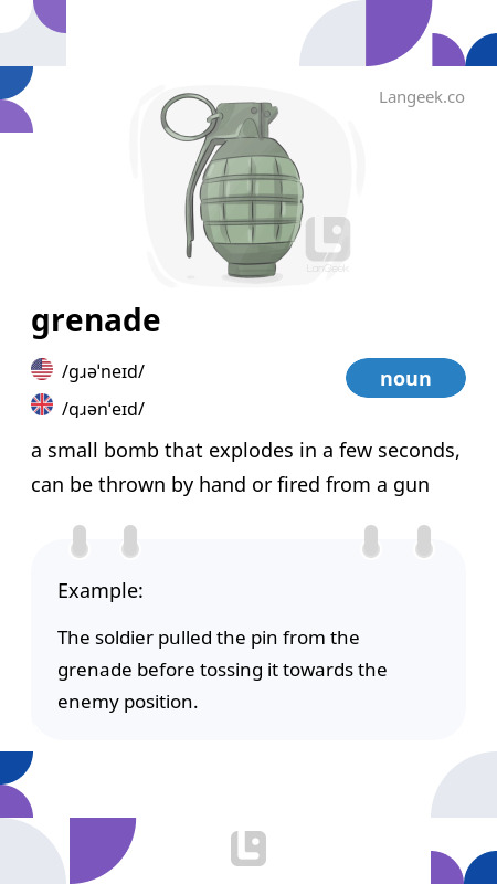 Definition & Meaning of "Grenade" | Picture Dictionary