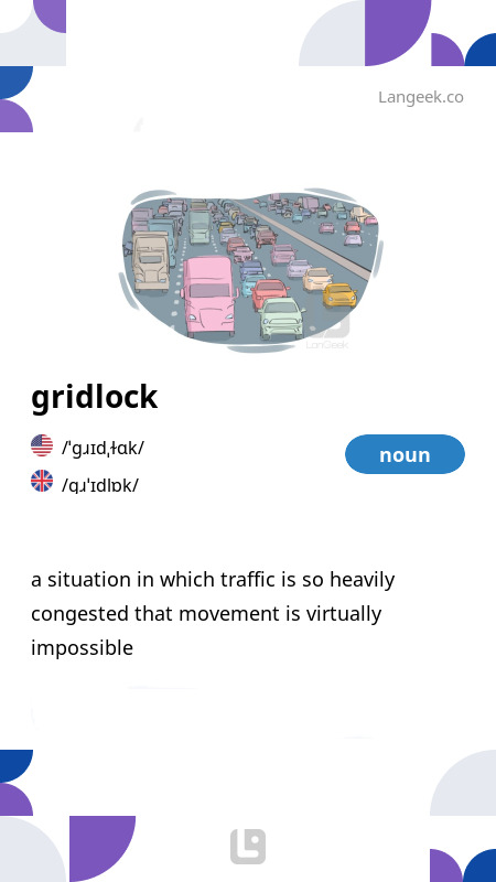 Definition & Meaning of "Gridlock" | Picture Dictionary