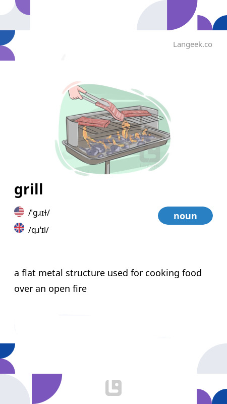 Definition & Meaning of "Grill" | LanGeek